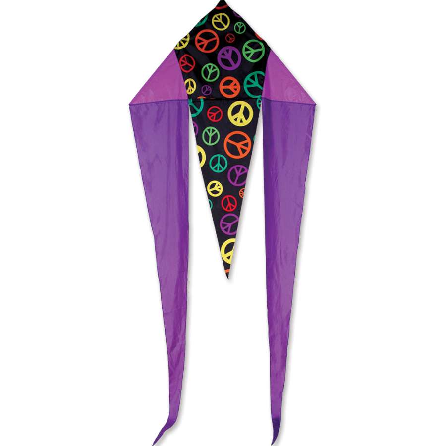 45 in. Flo-Tail Delta Kite - Peace Signs – Route 66 Kites